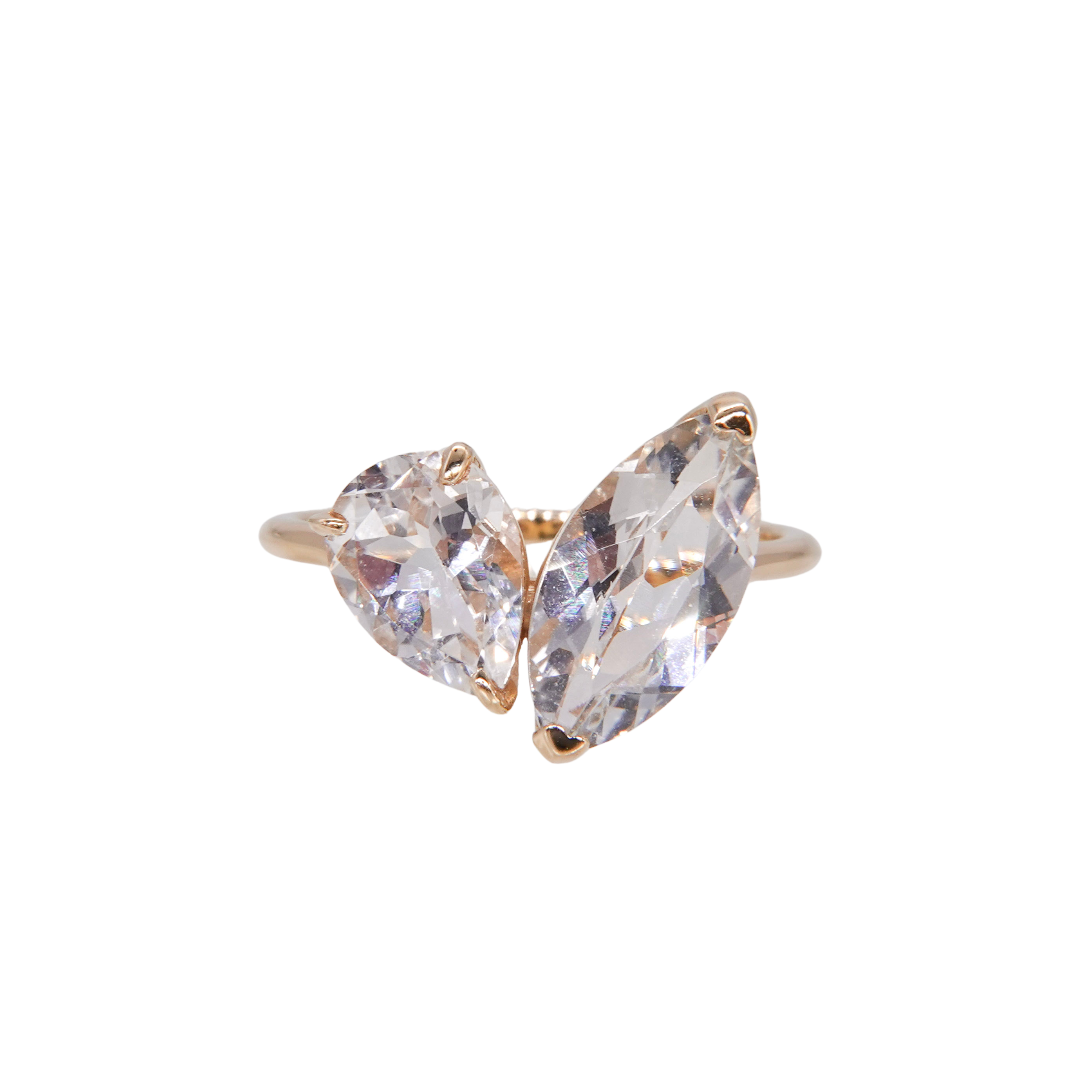 CUDDLE RING_10KYG x White Topaz – unigem