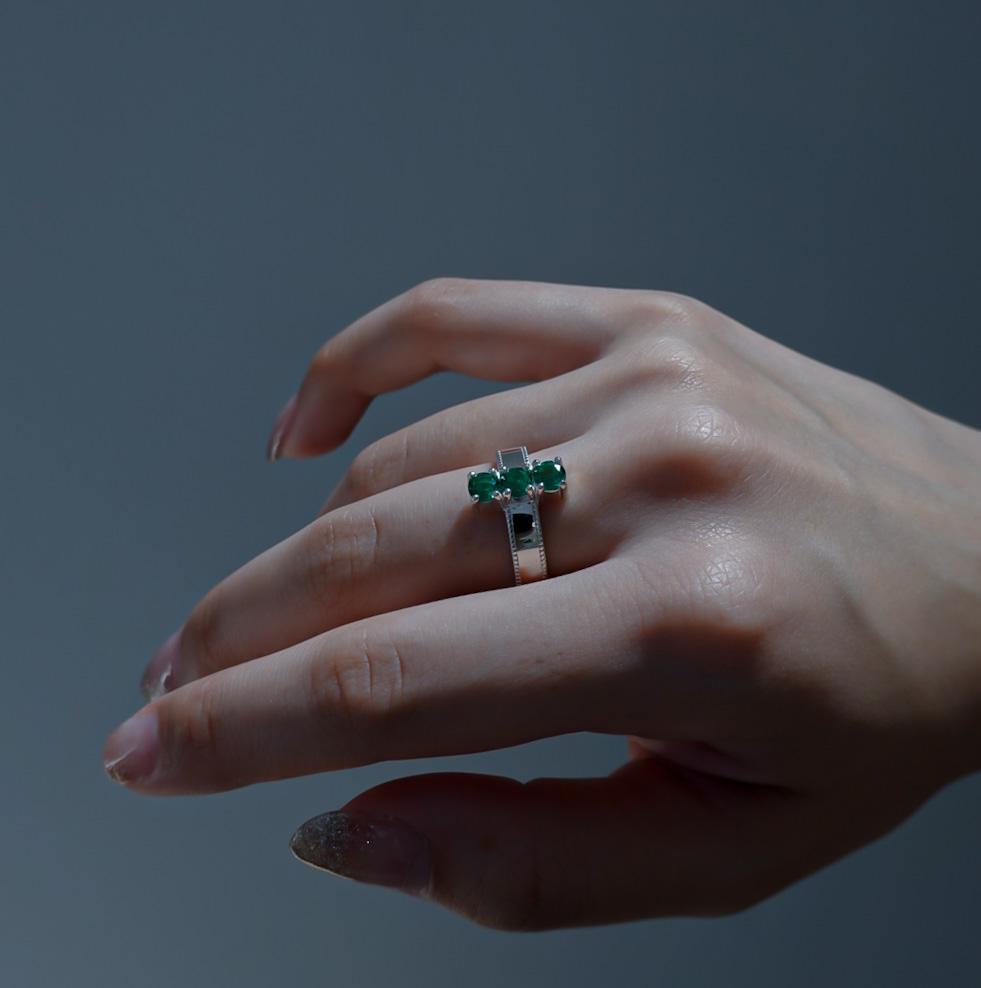 JiYE SHIN シルバー リング (エメラルド ホワイトトパーズ) Reversible Ring 03 – unigem